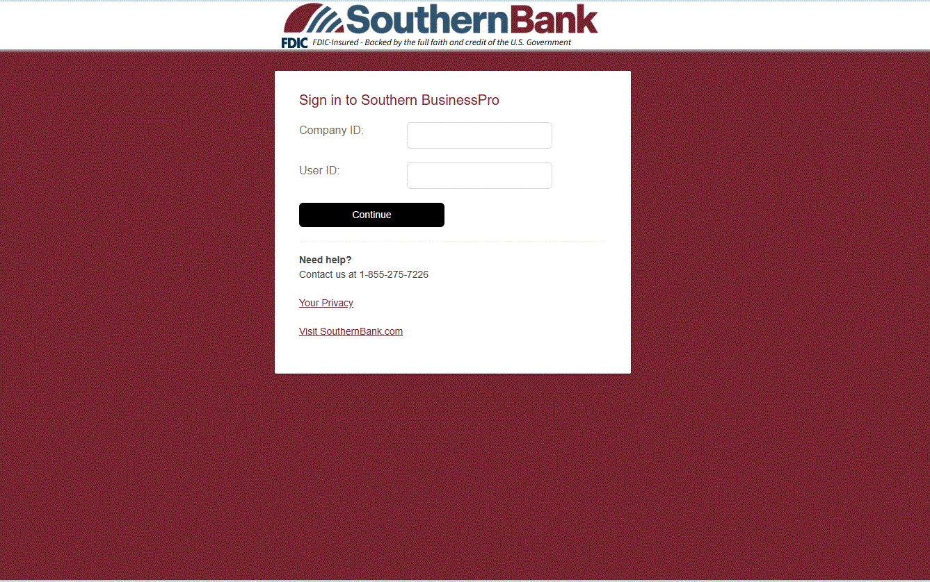 Business Login - Southern Bank